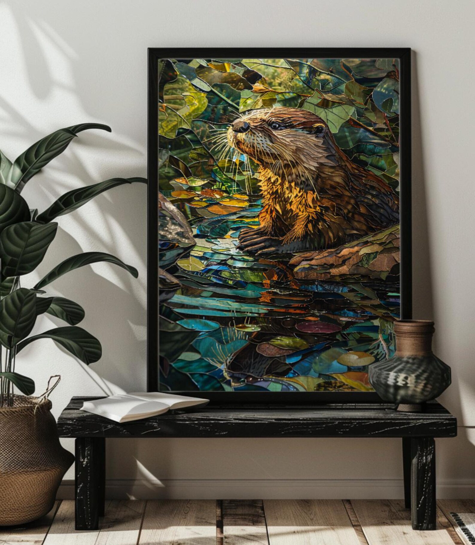 Stained Glass Otter Jigsaw Puzzle 200/300/500/1000 Pieces Otter Sea ...