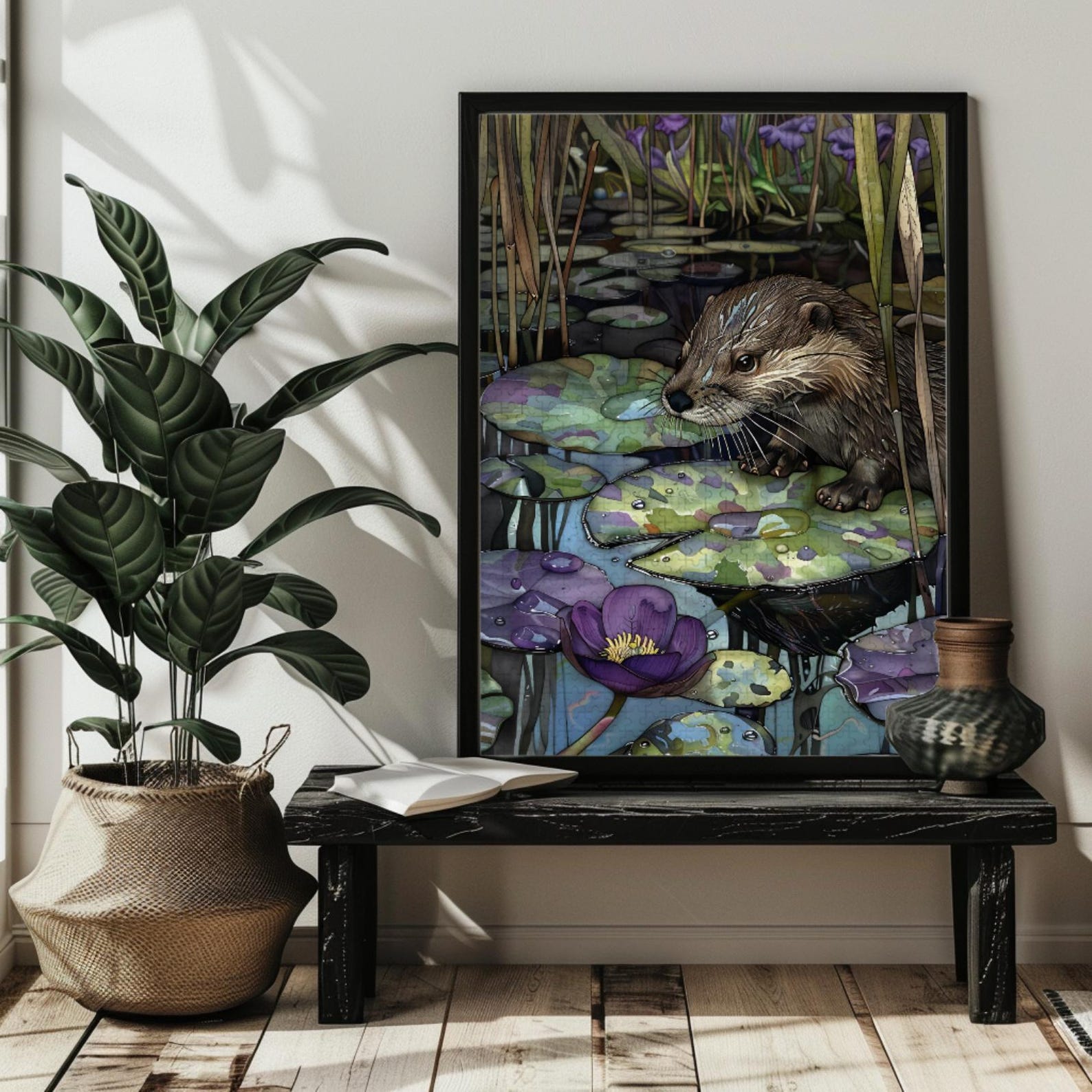 Stained Glass Otter Jigsaw Puzzle 200/300/500/1000 Pieces Otter Sea ...