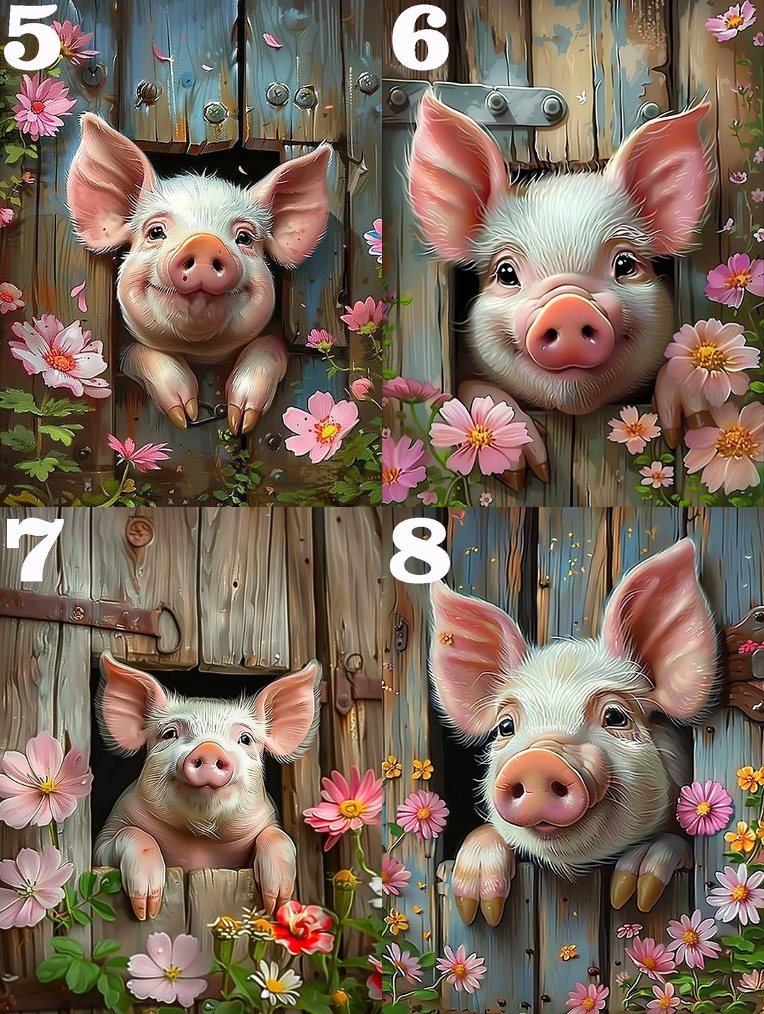 Pink Farmyard Pig Diamond Painting Kits for Wife/husband DIY Painting ...