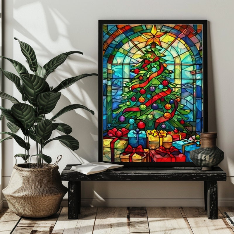 Stained Glass Christmas Tree Jigsaw Puzzles for Adults，christmas Tree ...