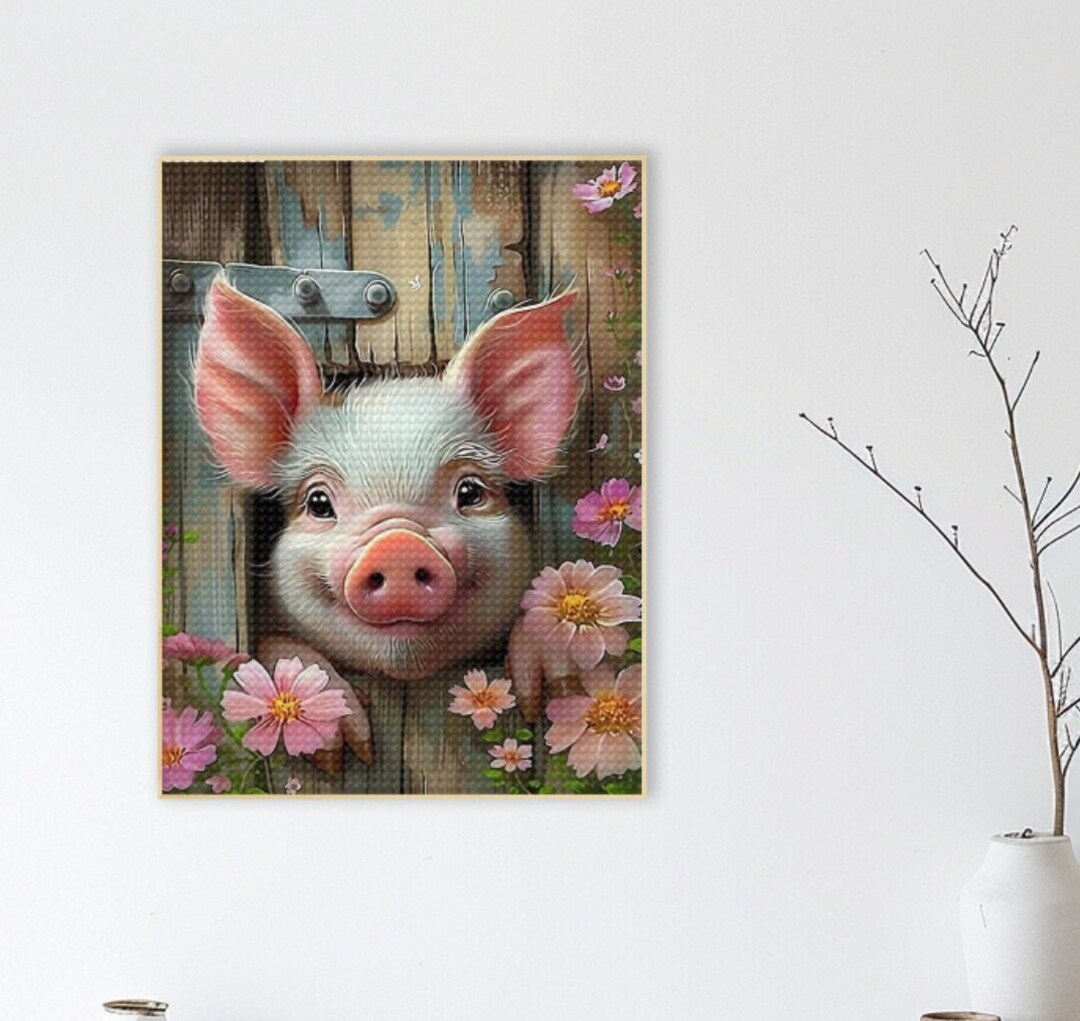 Pink Farmyard Pig Diamond Painting Kits for Wife/husband，diy Painting ...