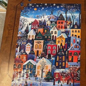 Christmas Snowy Village Jigsaw Puzzle，200/300/500/1000 Wood Whimsical ...