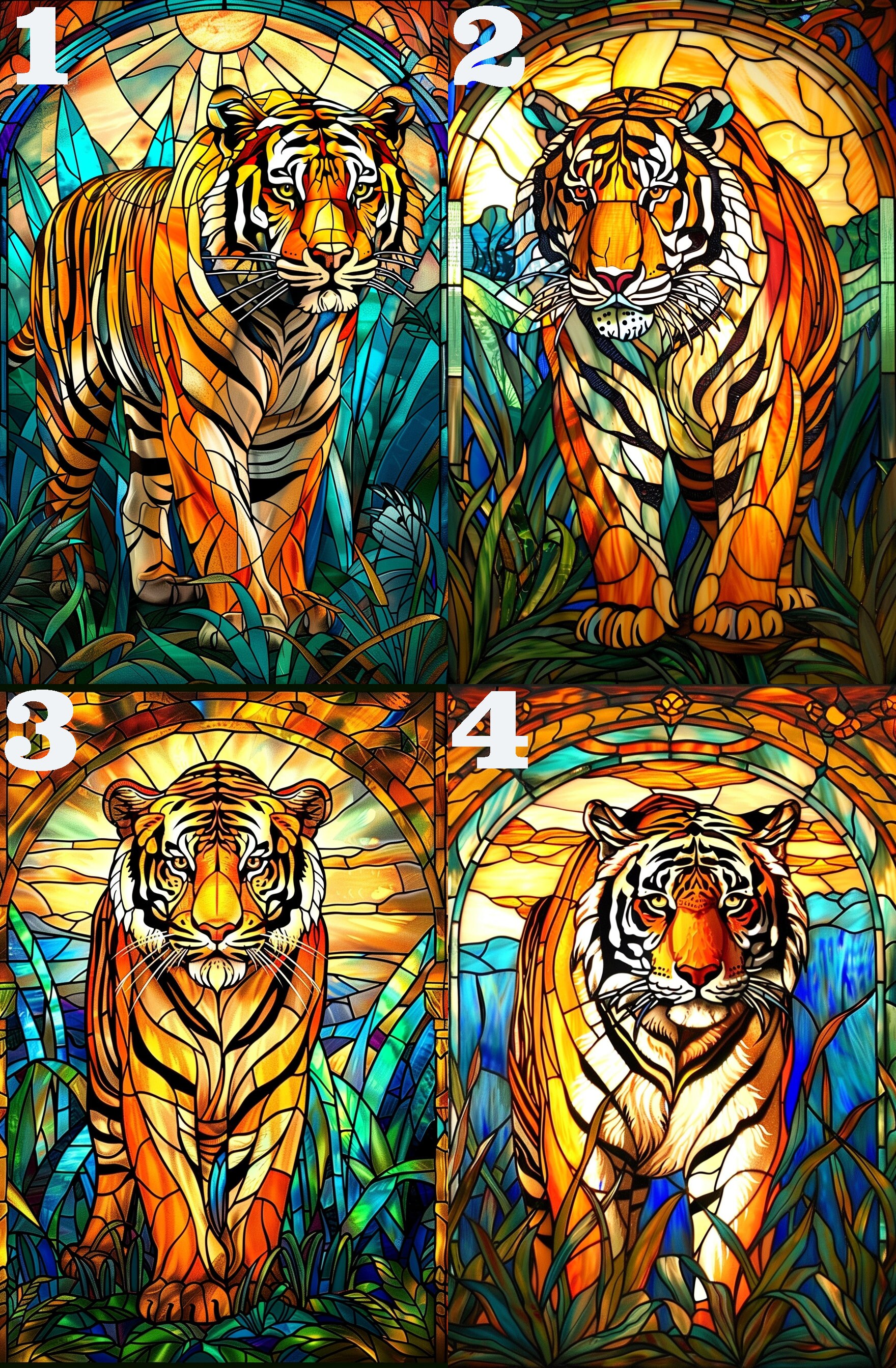 Stained Glass Tiger Jigsaw Puzzles for Adults，jungle Tiger Puzzles Art ...