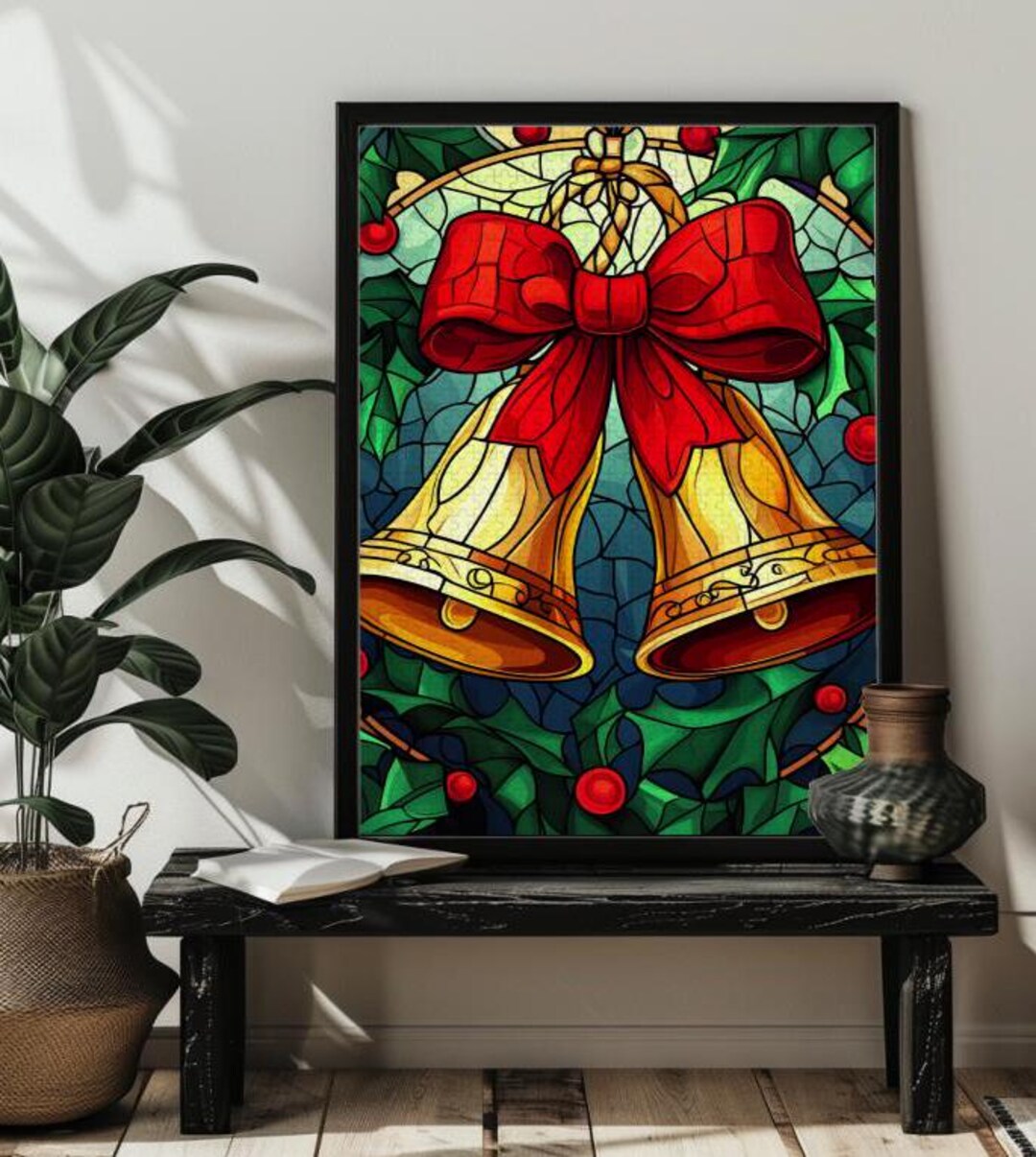 Stained Glass Christmas Bell Jigsaw Puzzles for Adults，christmas Bells ...