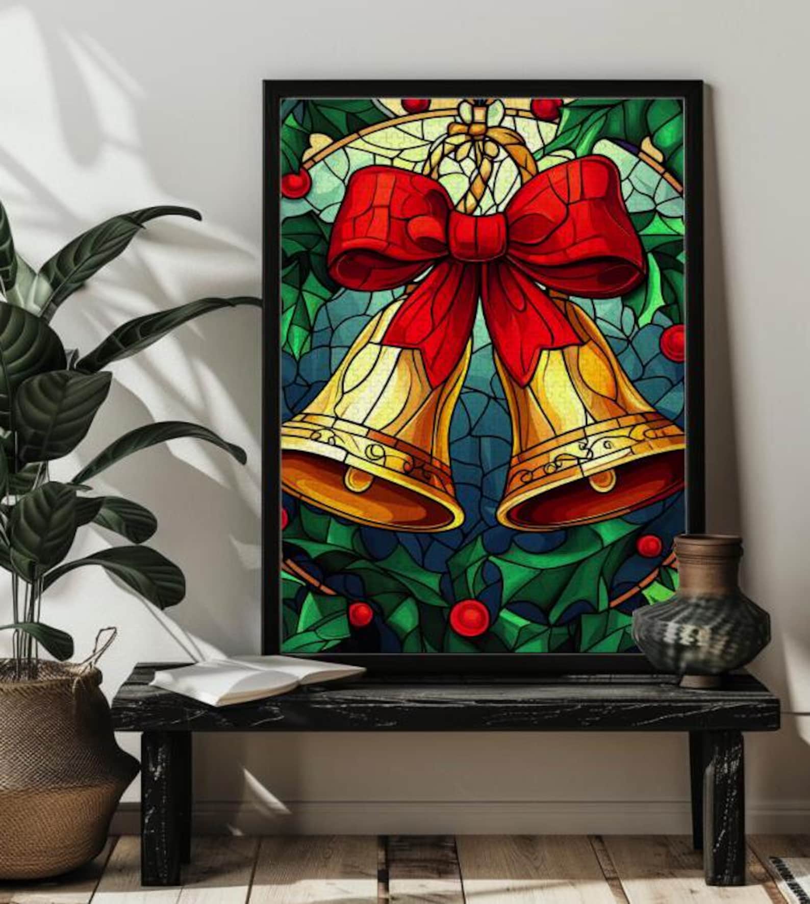 Stained Glass Christmas Bell Jigsaw Puzzles for Adults，christmas Bells ...