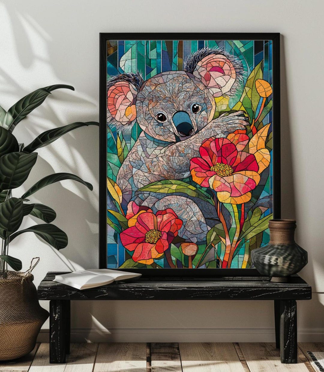 Stained Glass Koala Jigsaw Puzzle 300/500/1000 Pieces Koala Bear ...