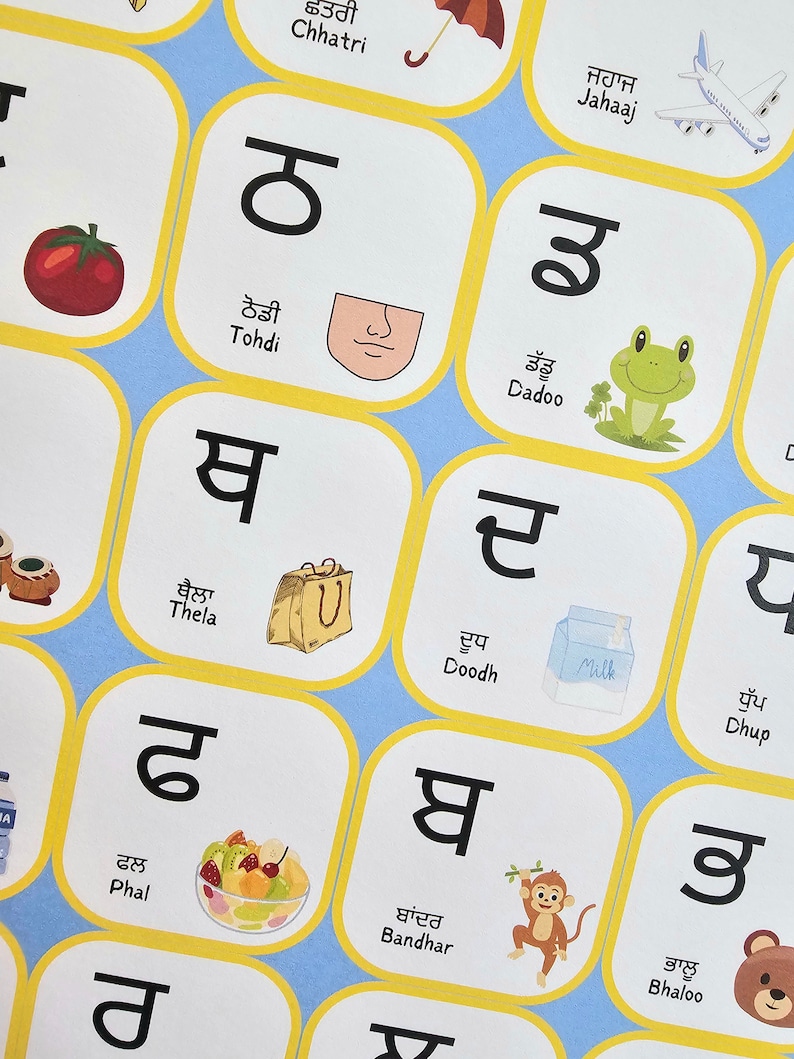 My Punjabi/gurmukhi Alphabet Poster, A3, Educational Poster, Punjabi ...