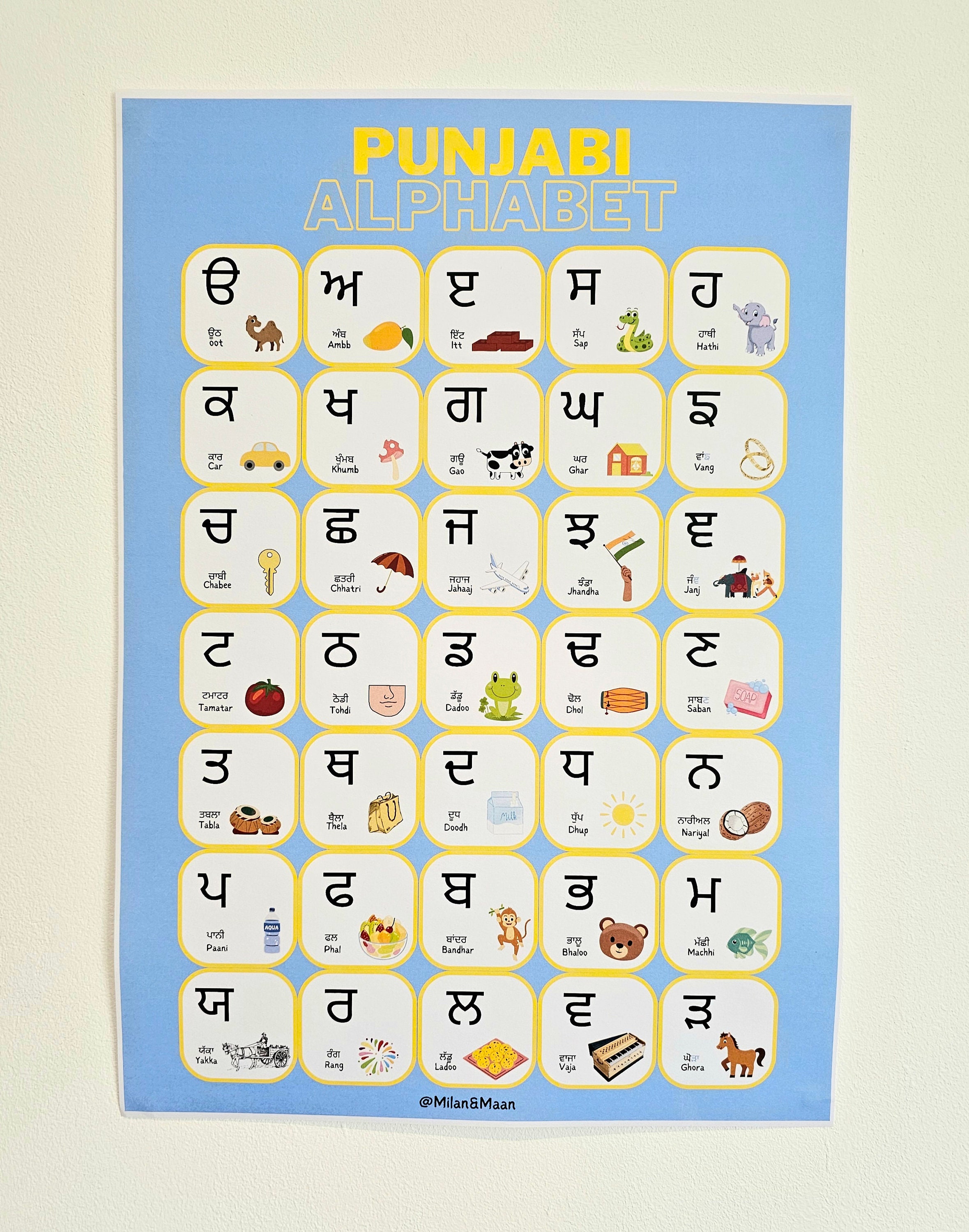 My Punjabi/gurmukhi Alphabet Poster, A3, Educational Poster, Punjabi ...