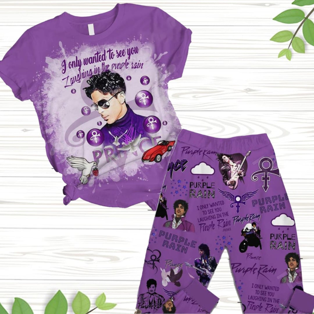 Prince Purple Pajamas Set, Purple Rain Xmas Pajamas, Prince Fan Holiday ...