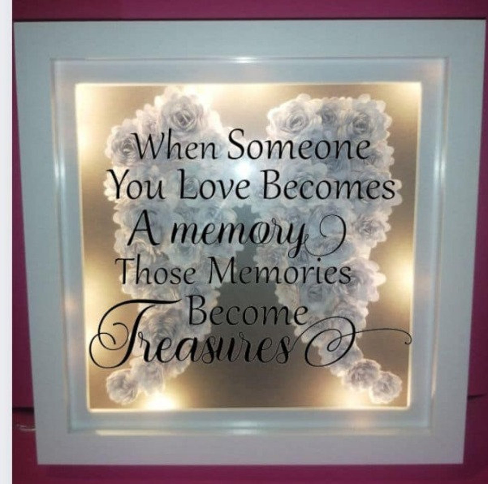 Light up Memorial Box Frame - Etsy