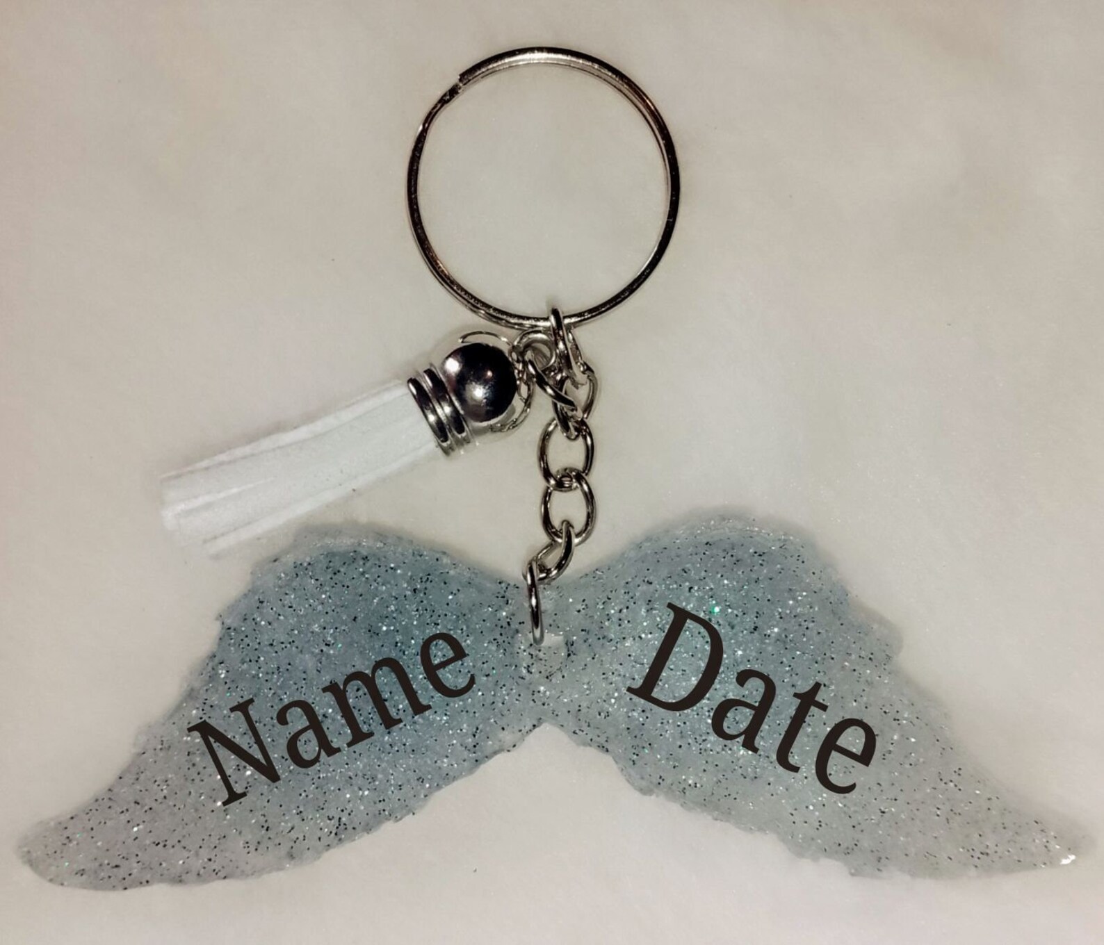 Memorial Resin Angel Wings Personalised Keyring - Etsy