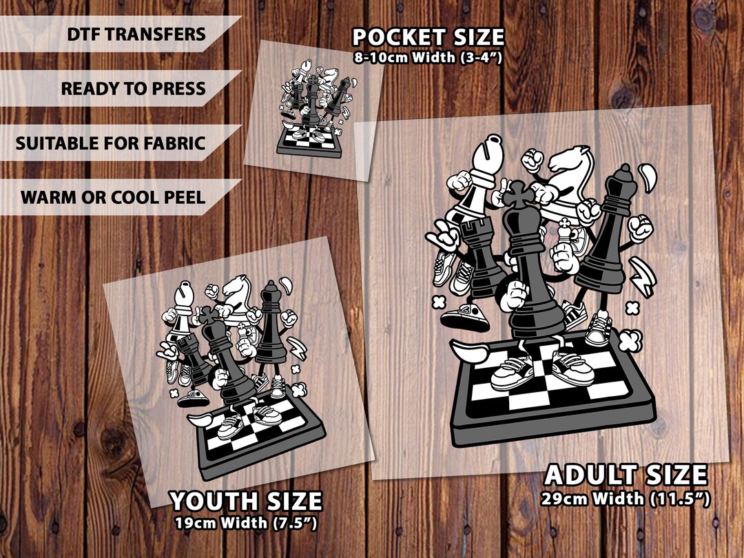 Comic Figur Chess Player Chess Board Dtf Transfer, Direct to Film ...