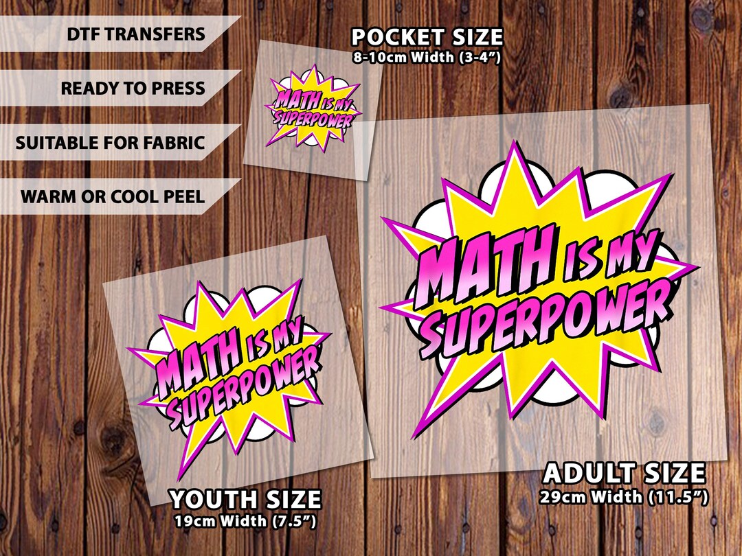 Math is My Superpower Superhero Comic Algebra Lover Dtf Transfer ...