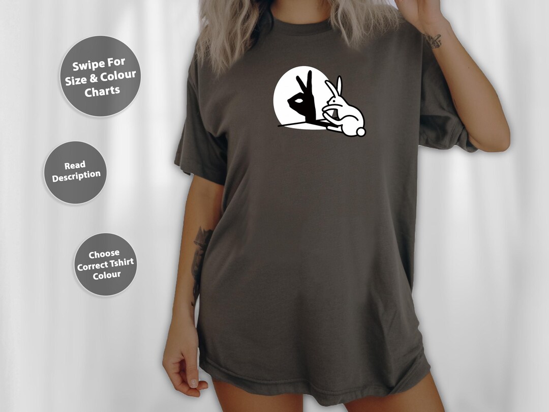 Funny Rabbit Hand Shadow Puppets Humor Pop Art T-shirt, Sweatshirt ...