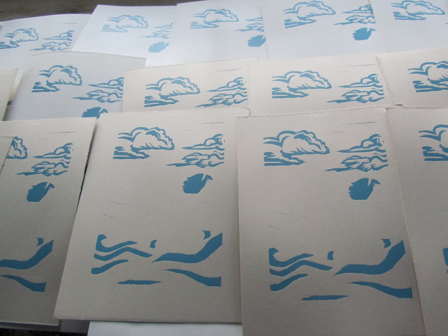 Dive Into the Ocean Linoleum Block Print - Etsy