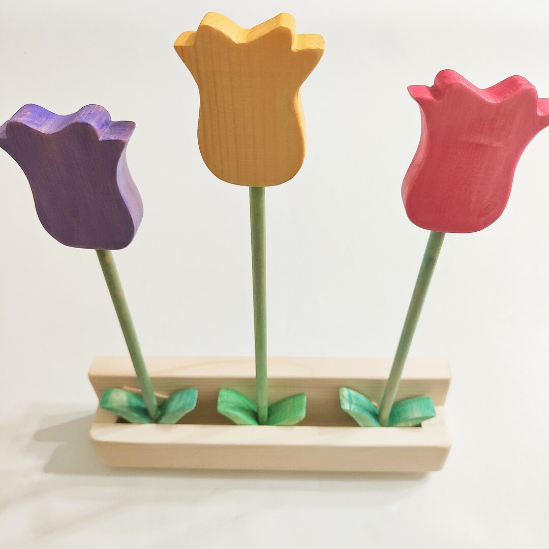 Colorful Wooden Tulip Box Customizable Artisan Product - Etsy