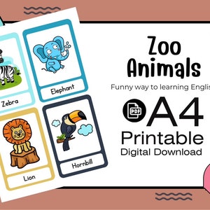 Zoo Animals Flashcards Flashcards Preschool Memory Game Zoo Animals ...