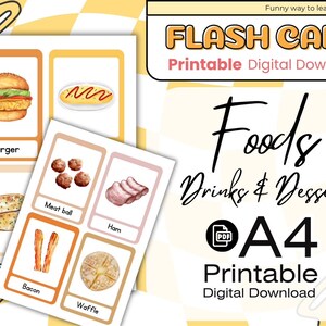 Food Flashcards | Flashcards | Preschool Memory Game | Dessert ...
