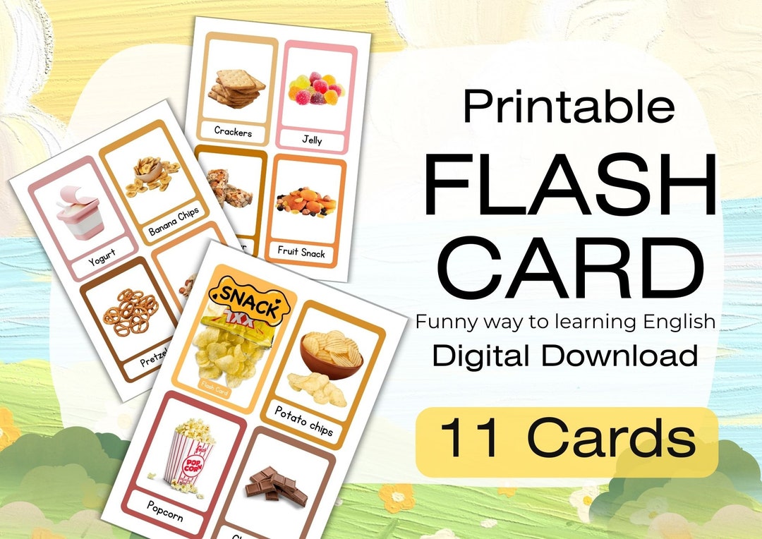 SNACK Snack Flashcards Flashcards Preschool Memory Game Learn Food ...