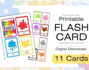 Tarjetas de colores / Tarjeta preescolar imprimible / Juego de memoria ...