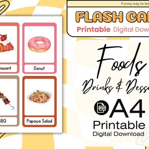 Food Flashcards | Flashcards | Preschool Memory Game | Dessert ...