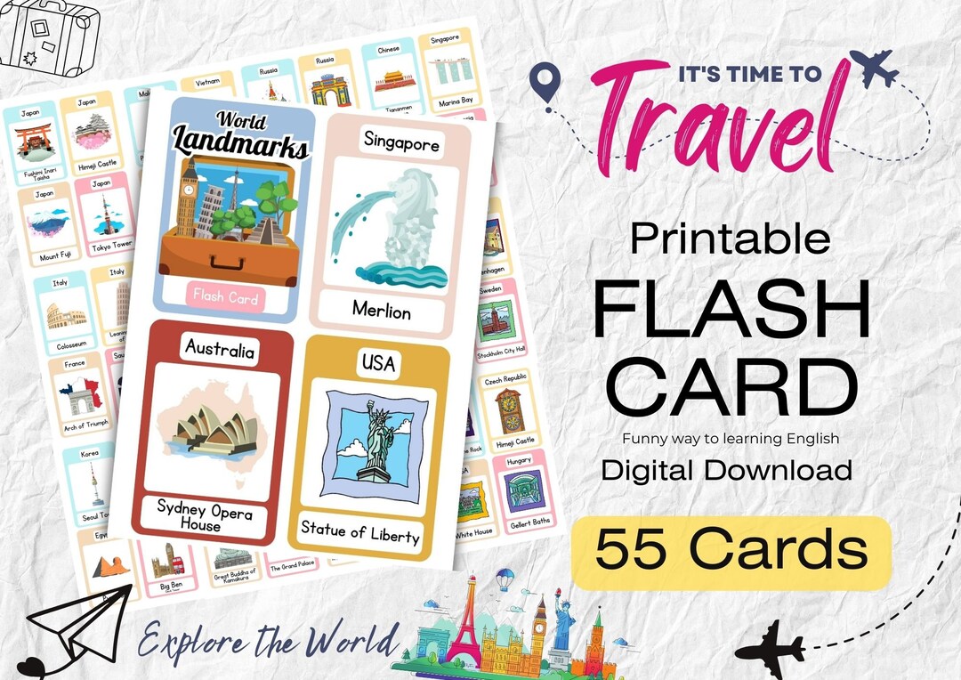World Landmark | World Landmark Flashcards | Flashcards | Preschool ...
