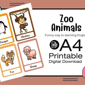 Zoo Animals Flashcards Flashcards Preschool Memory Game Zoo Animals ...
