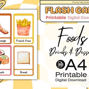Food Flashcards | Flashcards | Preschool Memory Game | Dessert ...