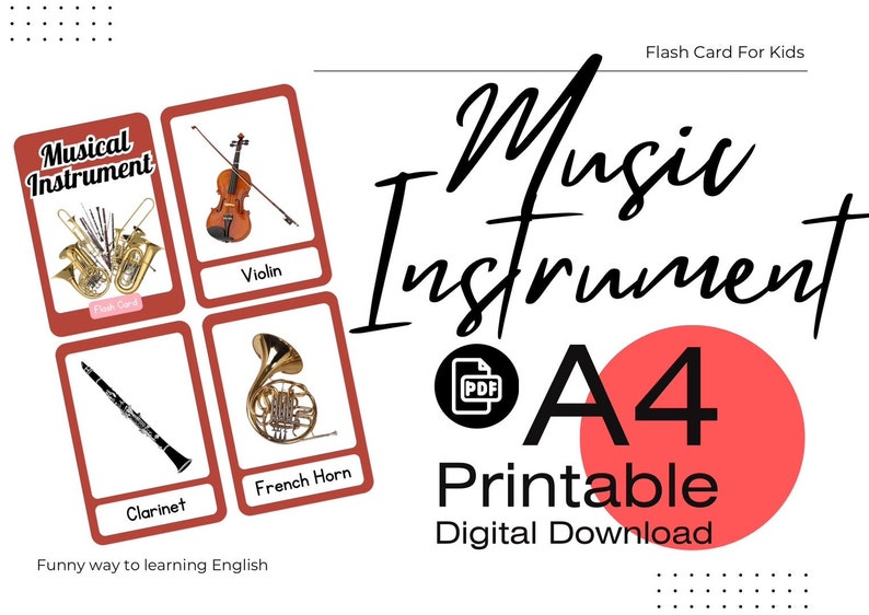 Music Instrument Flashcards | Flashcards | Preschool Memory Game ...