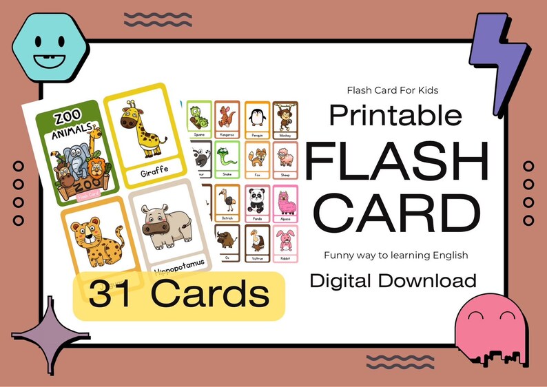 Zoo Animals Flashcards Flashcards Preschool Memory Game Zoo Animals ...