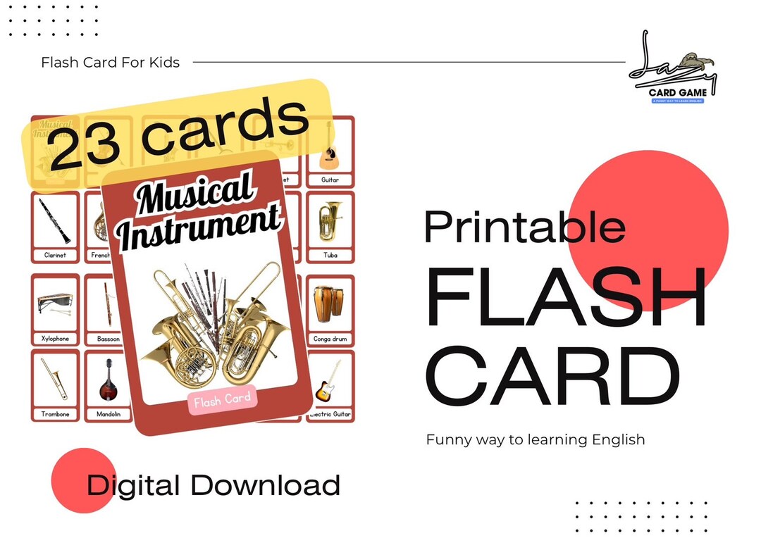 Music Instrument Flashcards | Flashcards | Preschool Memory Game ...