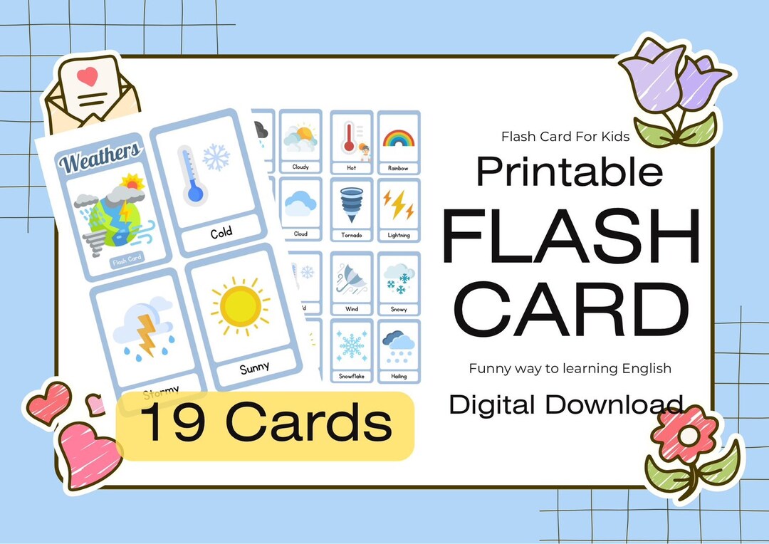Weather Flash Card | Weather Flashcards | Preschool Memory Game ...