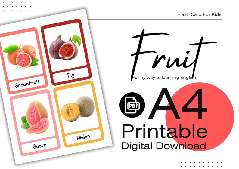 Fruits Fruit Flashcards Flashcards Preschool Memory Game Fruits ...