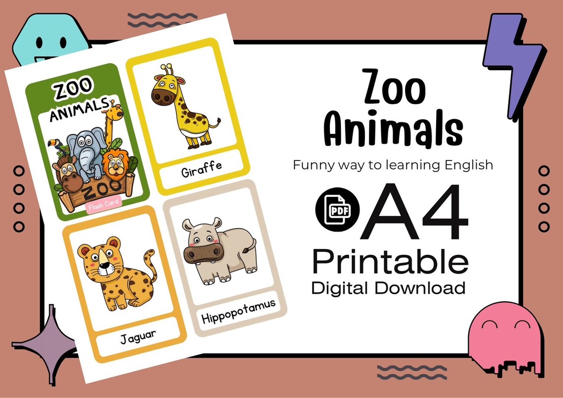 Zoo Animals Flashcards Flashcards Preschool Memory Game Zoo Animals ...
