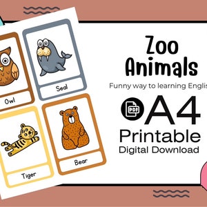 Zoo Animals Flashcards Flashcards Preschool Memory Game Zoo Animals ...