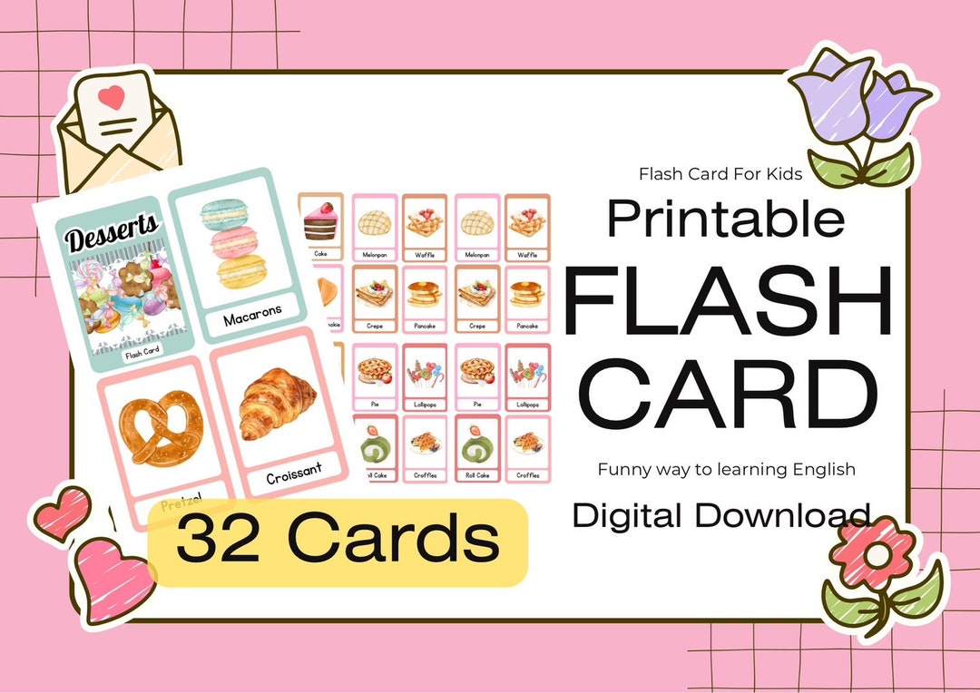 Desserts Flashcards Flashcards Preschool Memory Game Dessert Flashcards ...