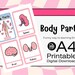 Human Body Parts Flashcards Preschool Memory Game Flashcards for Kids ...