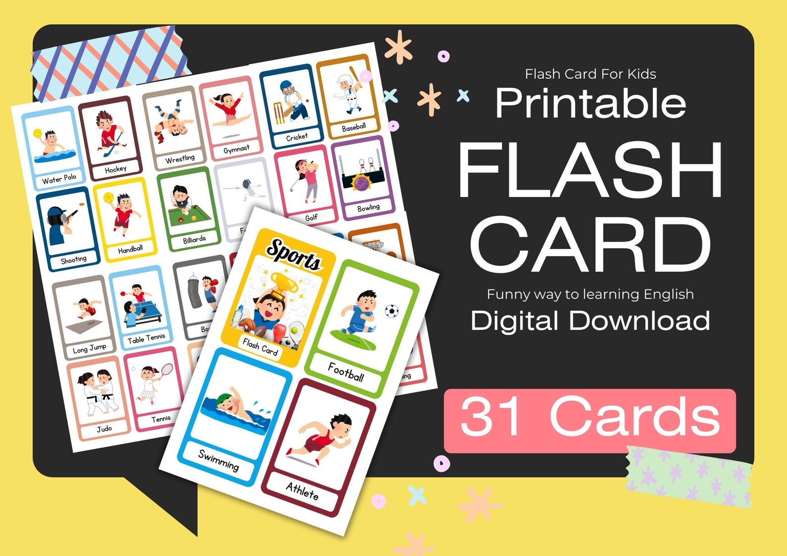 Sports | Sports Flashcards | Flashcards | Preschool Memory Game | Learn ...