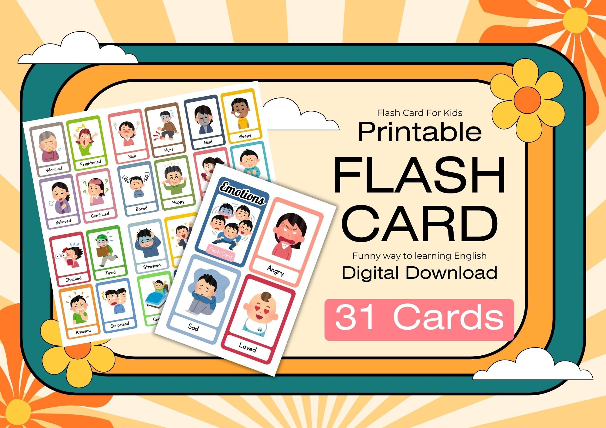EMOTIONS | Emotions Flashcards | Flashcards | Preschool Memory Game ...