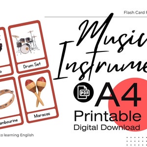Music Instrument Flashcards | Flashcards | Preschool Memory Game ...