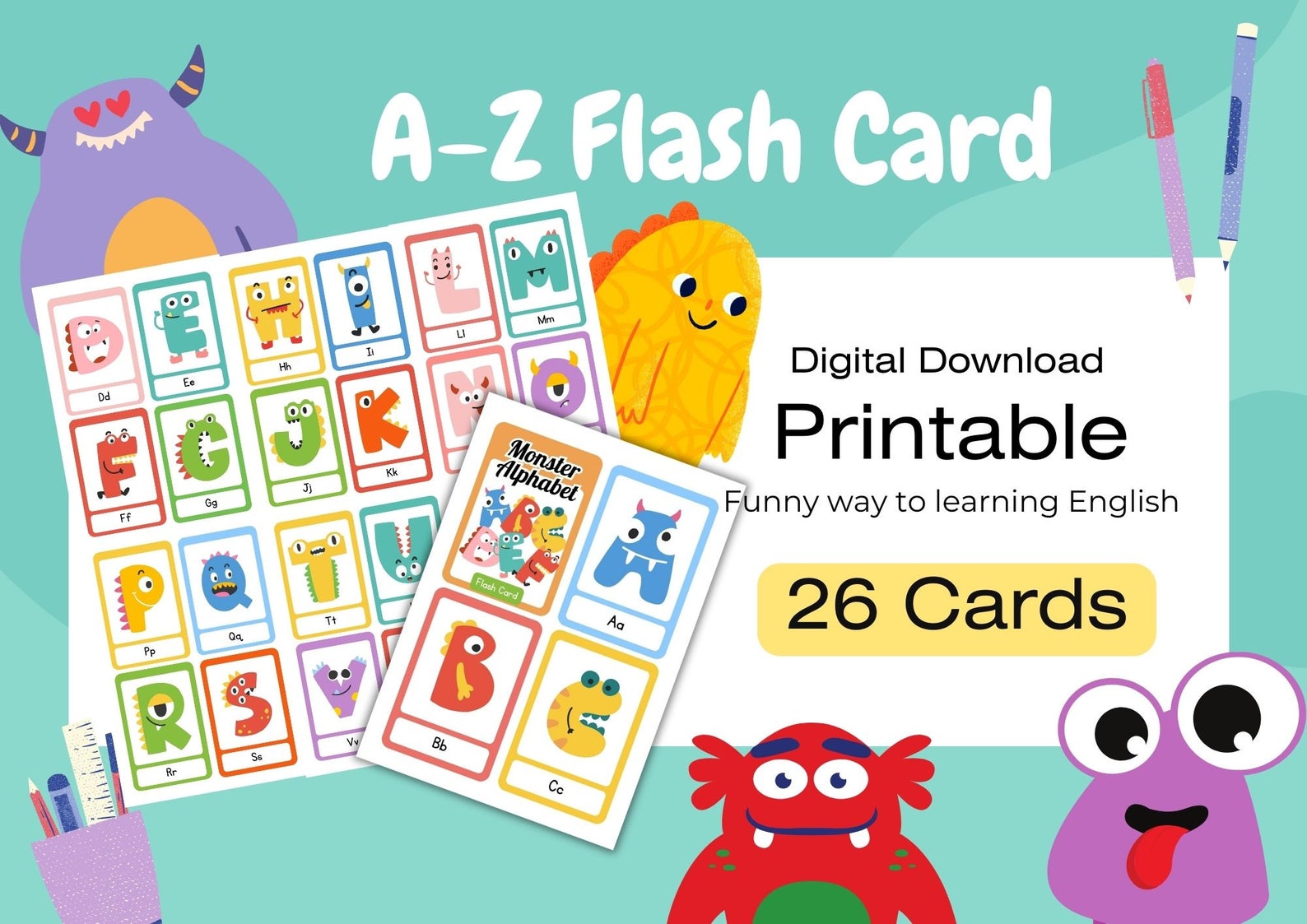 Alphabet | A-Z | Alphabet Flashcards | Flashcards | Preschool Memory ...