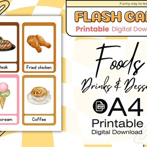 Food Flashcards | Flashcards | Preschool Memory Game | Dessert ...