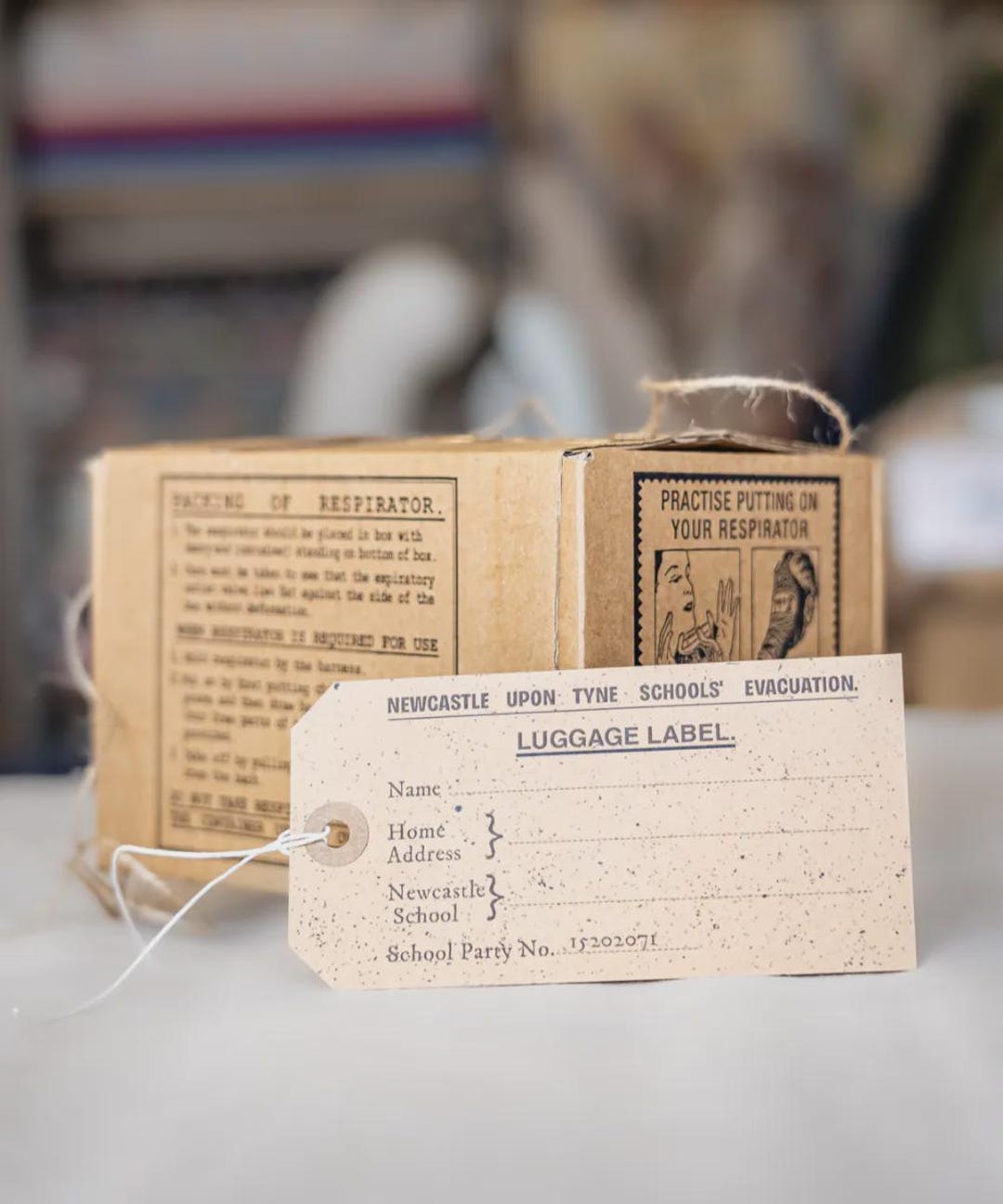 Ww2-1940s-school Dress up Gas Mask Box Prop & Evacuation Label ...