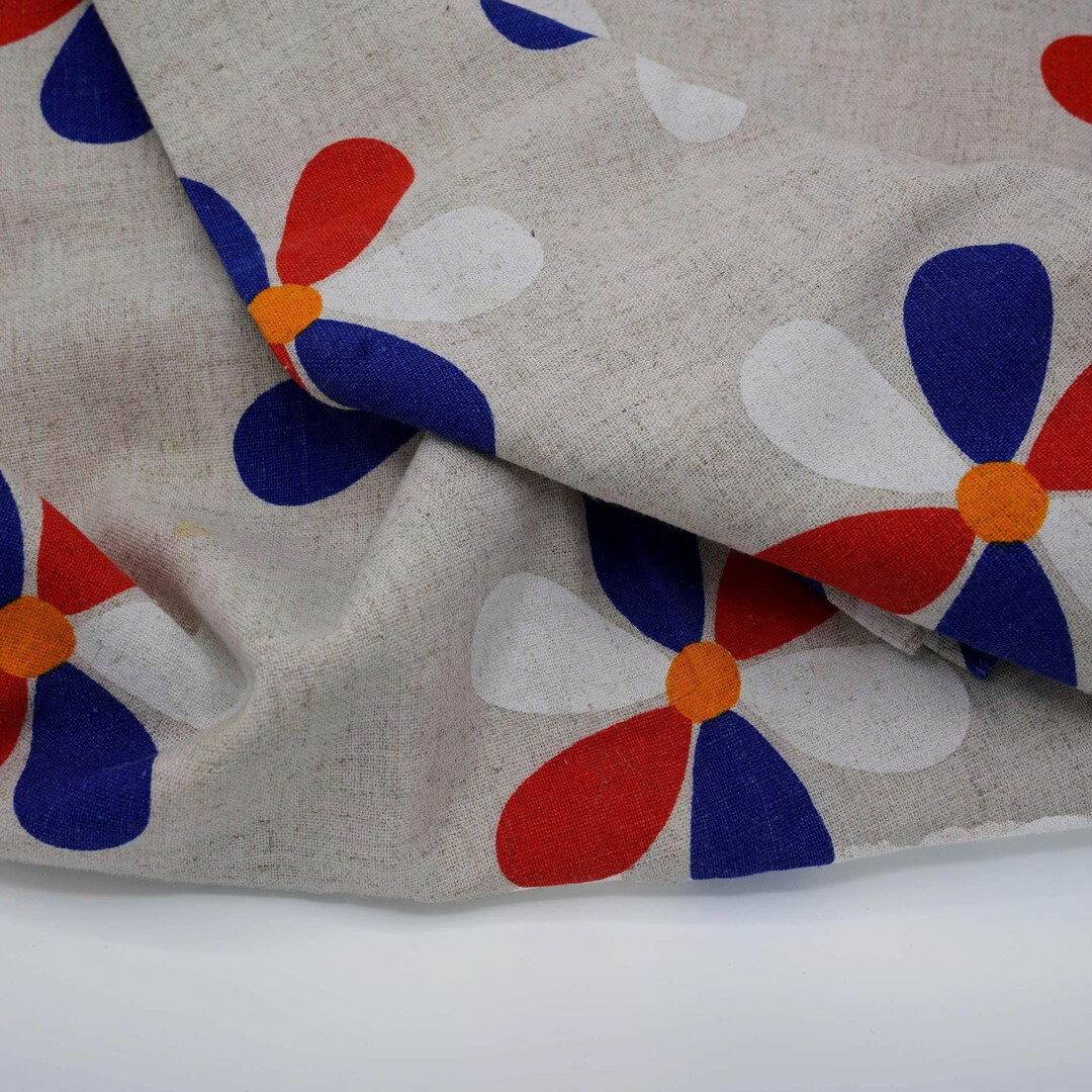 Vintage Mod Floral Canvas Fabric - Etsy