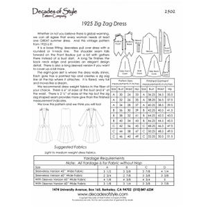 Zig Zag Dress Vintage Style Sewing Pattern - Etsy