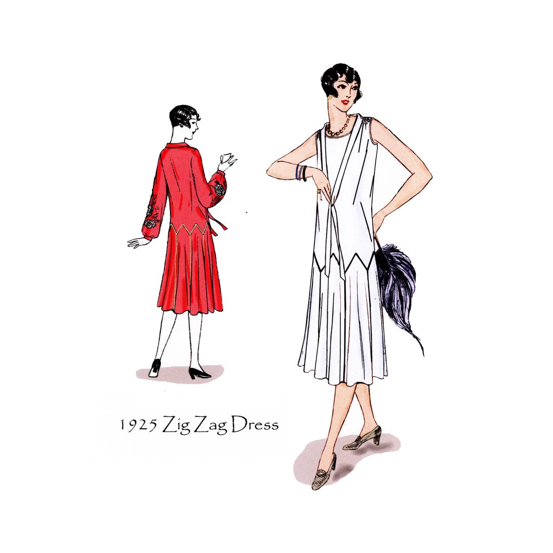 Zig Zag Dress Vintage Style Sewing Pattern - Etsy