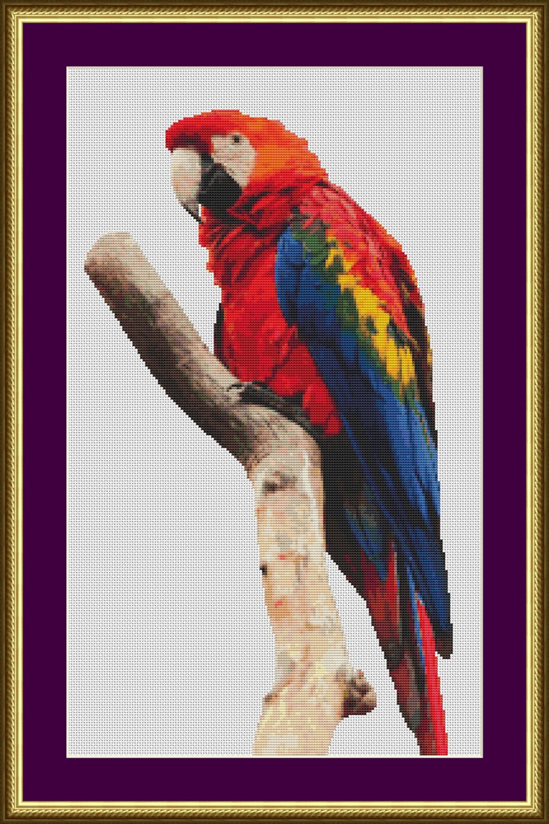 Scarlet Macaw - Counted Cross Stitch Pattern - Etsy