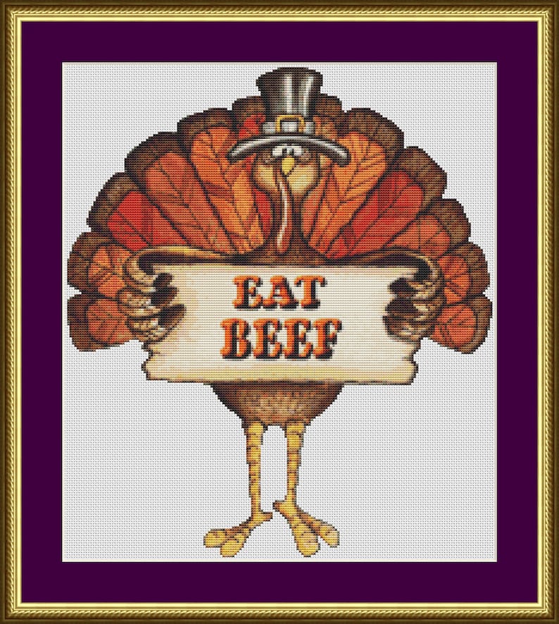Eat Beef - Counted Cross Stitch Pattern - Etsy