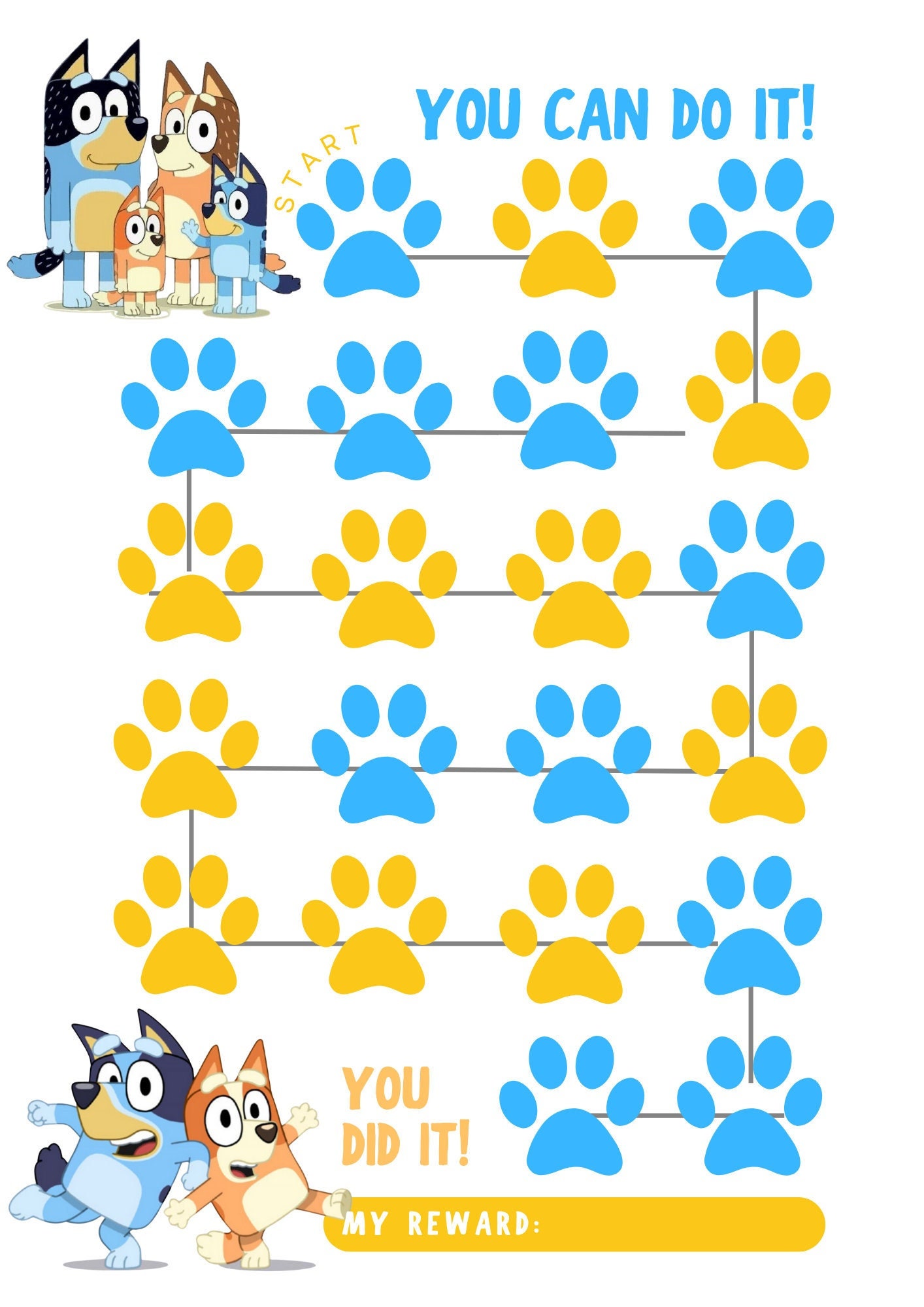 Printable Reward Chart Bluey Reward Chart Instant Digital Download ...