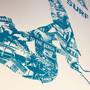 Surf Anatomy Surfing Surfboard Wave Beach Extreme Sports Silk Screen ...